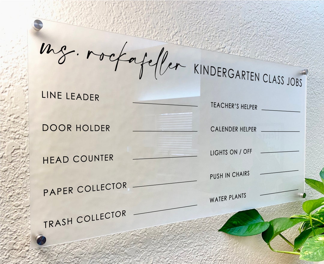 Custom Classroom Sign Teacher Sign Class Jobs Class Chart Student Chart ...