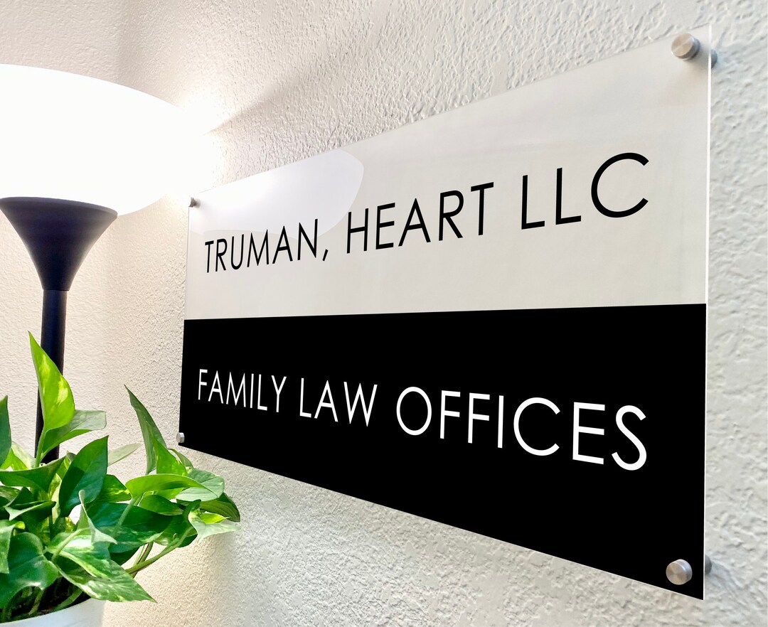 Custom BUSINESS LOGO Clear Acrylic SIGN, Home Office and Transparent ...