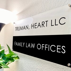 Custom BUSINESS LOGO Clear Acrylic SIGN, Home Office and Transparent ...