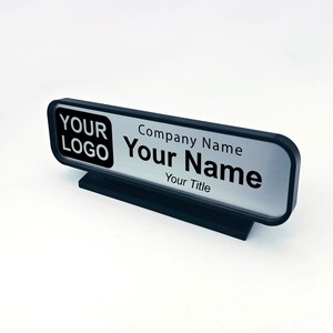 Desk Name Plate or Wall Name Plates - 8x2" & 10x2" - White, Silver, or ...