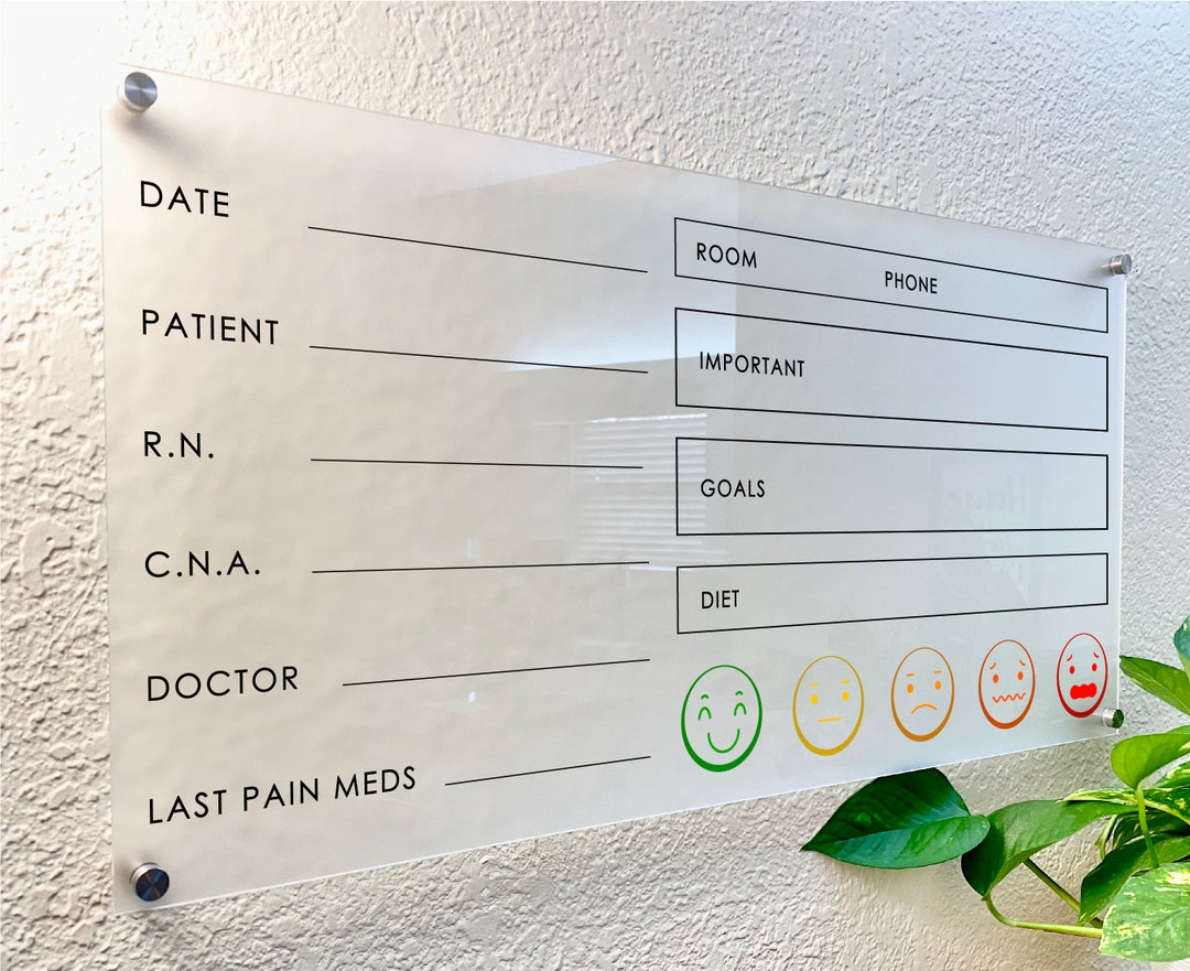 Custom Patient Room Sign Transparent Acrylic Sign Patient Care Sign ...