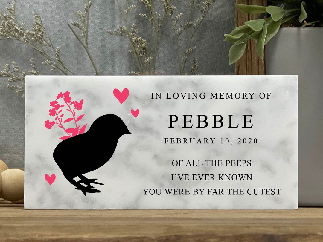 Custom Chicken Memorial - Marble Stone - Handmade Gift - Personalized ...