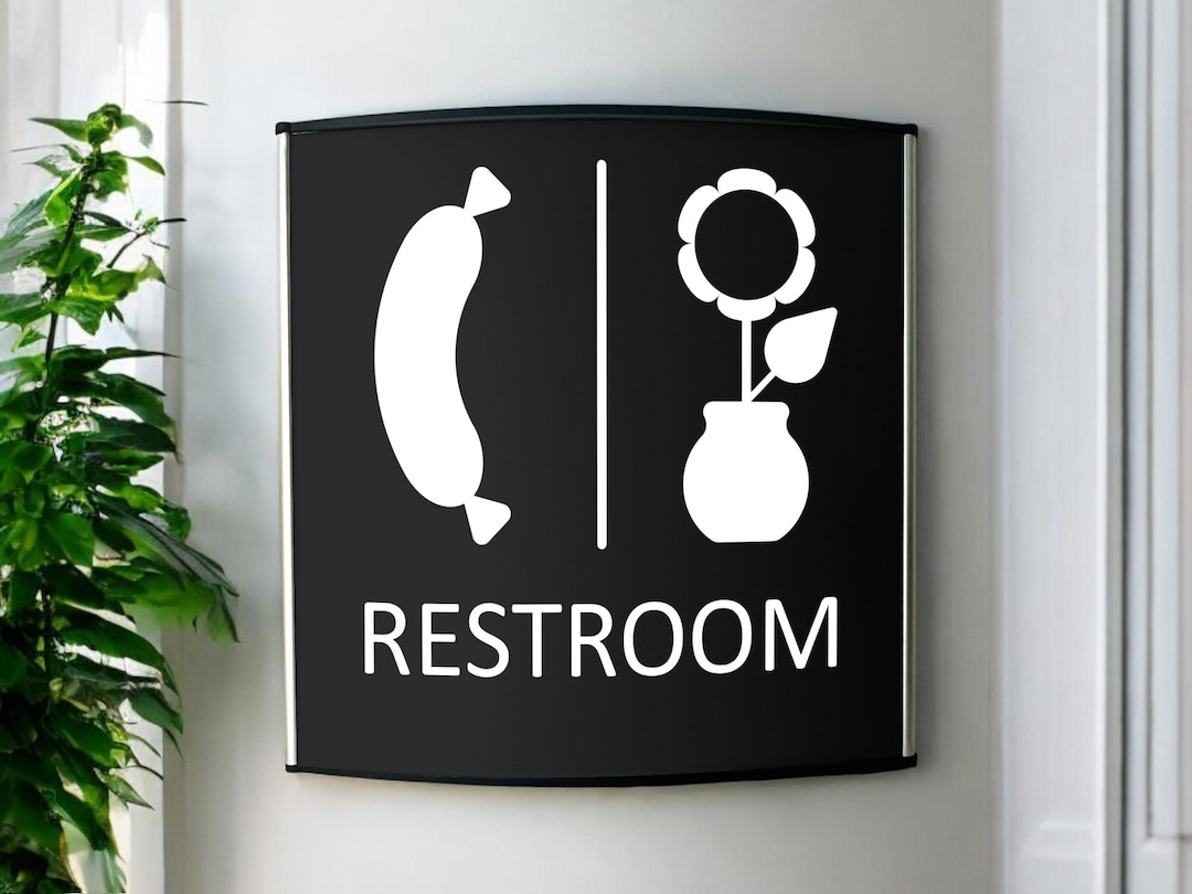 Funny Hallway Sign – Printed Restroom Sign – Restroom Sign for Wall or ...