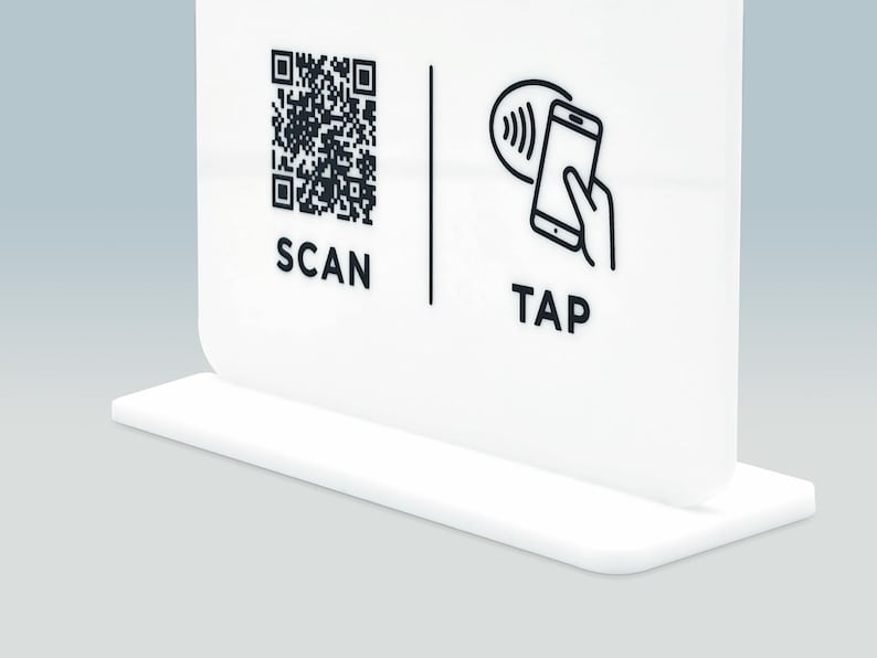 Interactive NFC Google Review Stand: QR Code Display for Business ...