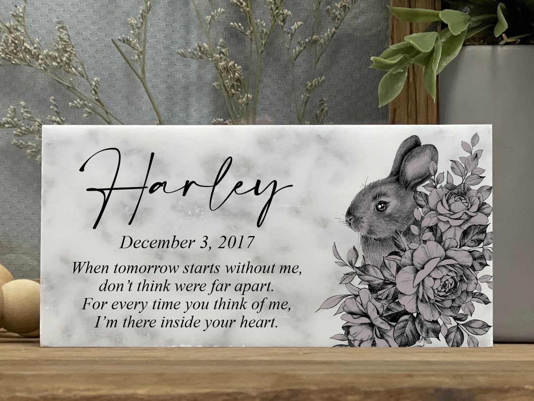 Pet Rabbit Memorial Stone - Personalized Gift - 3x6 and 4x8 Marble ...