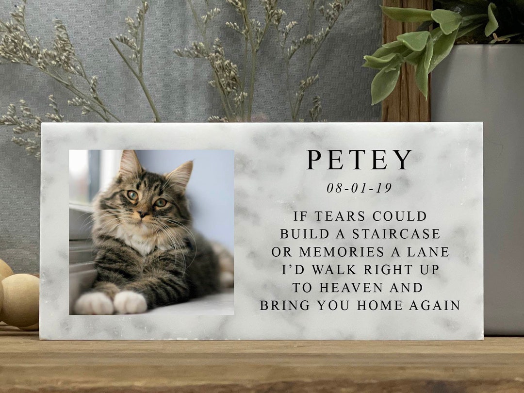 Custom Cat Memorial - 3x6 and 4x8 - Natural Marble Stone - Memorial ...