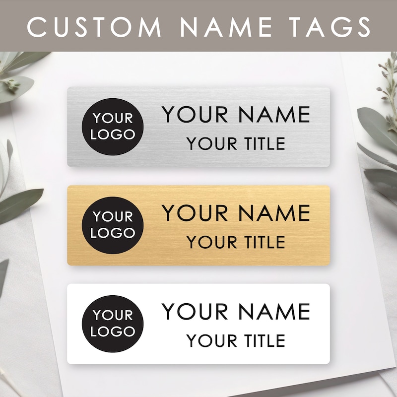 Magnetic Name Badges With Logo - Etsy