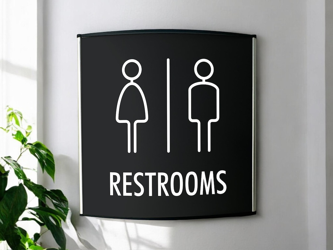 Restroom Door Sign - Bathroom Wall Sign - Restroom Sign for Business ...