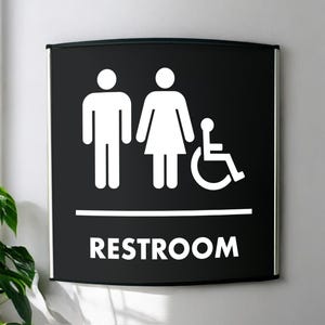 Office Restroom Sign – Unisex Restroom Sign – 8 X 8 Inches Unique ...