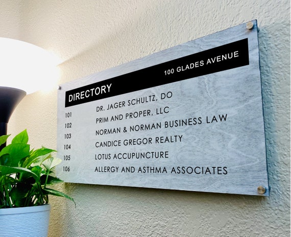 Building Directory Sign REAL WOOD Busines Logo Sign - Etsy
