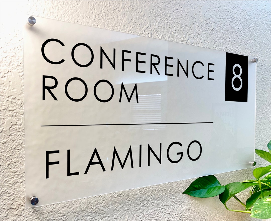 CUSTOM LOGO Conference Room Acrylic SIGN, Personalized Logo and Meeting ...
