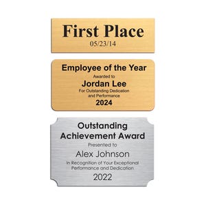 Custom Engraved Trophy Plates - 1x3", 1.5x3", 2x3" - Brushed Silver ...