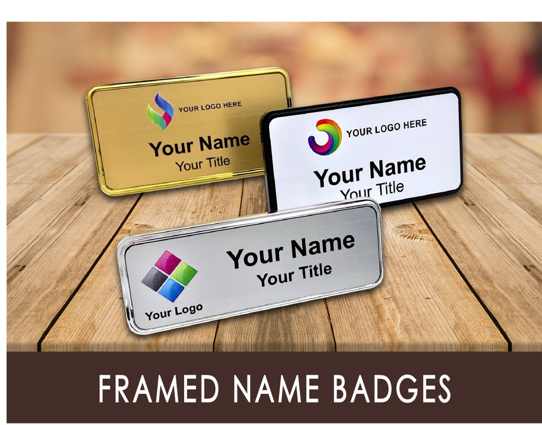 Name Tags for Work - Business Name Badges With Logo - Magnetic Name ...