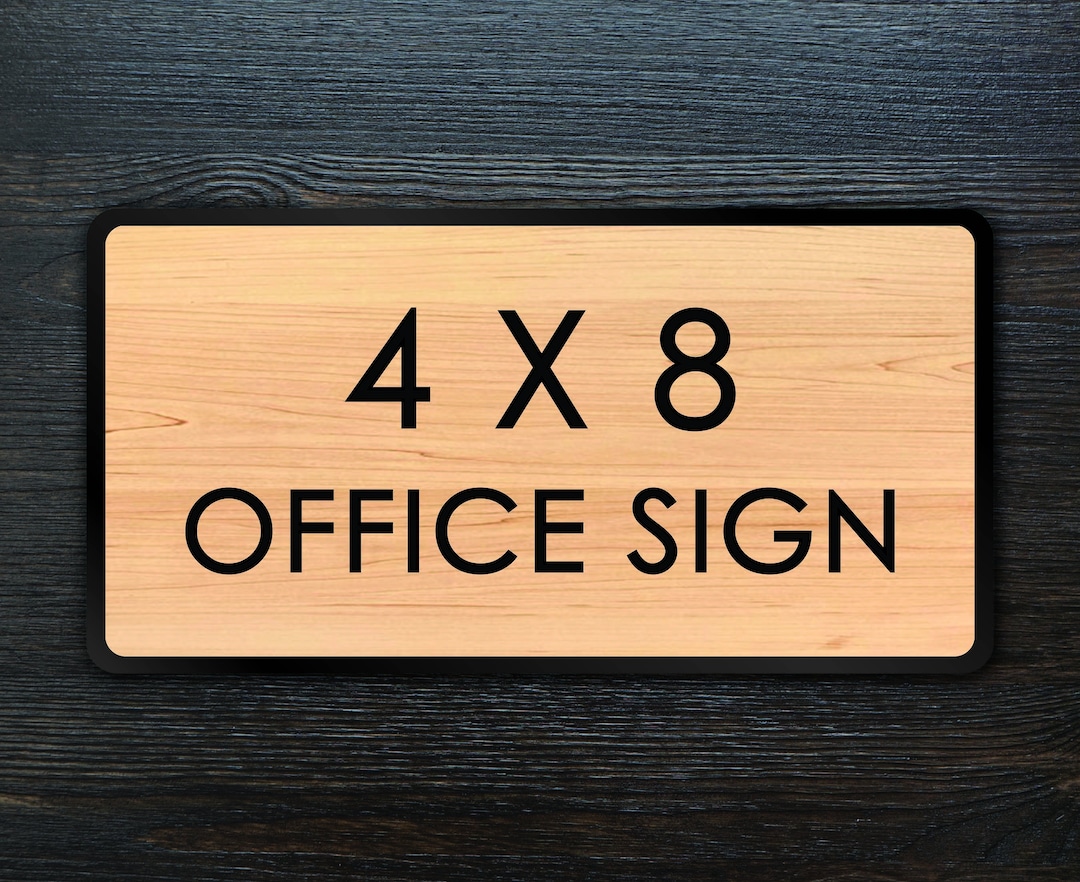 Wood Business Sign – Custom Office Sign – 4 X 8 Inches Business Name ...