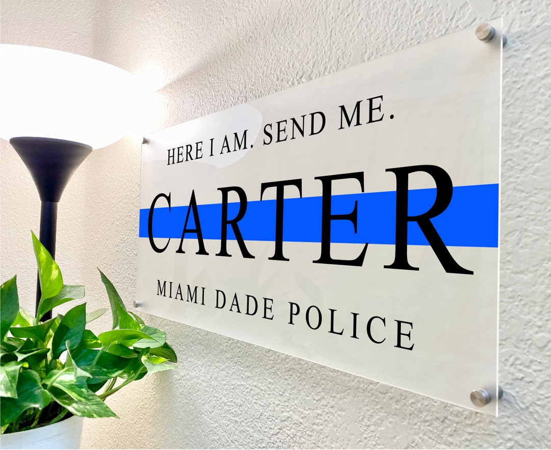 Family Name POLICE OFFICER Transparent SIGN, Personalized Last Name and ...