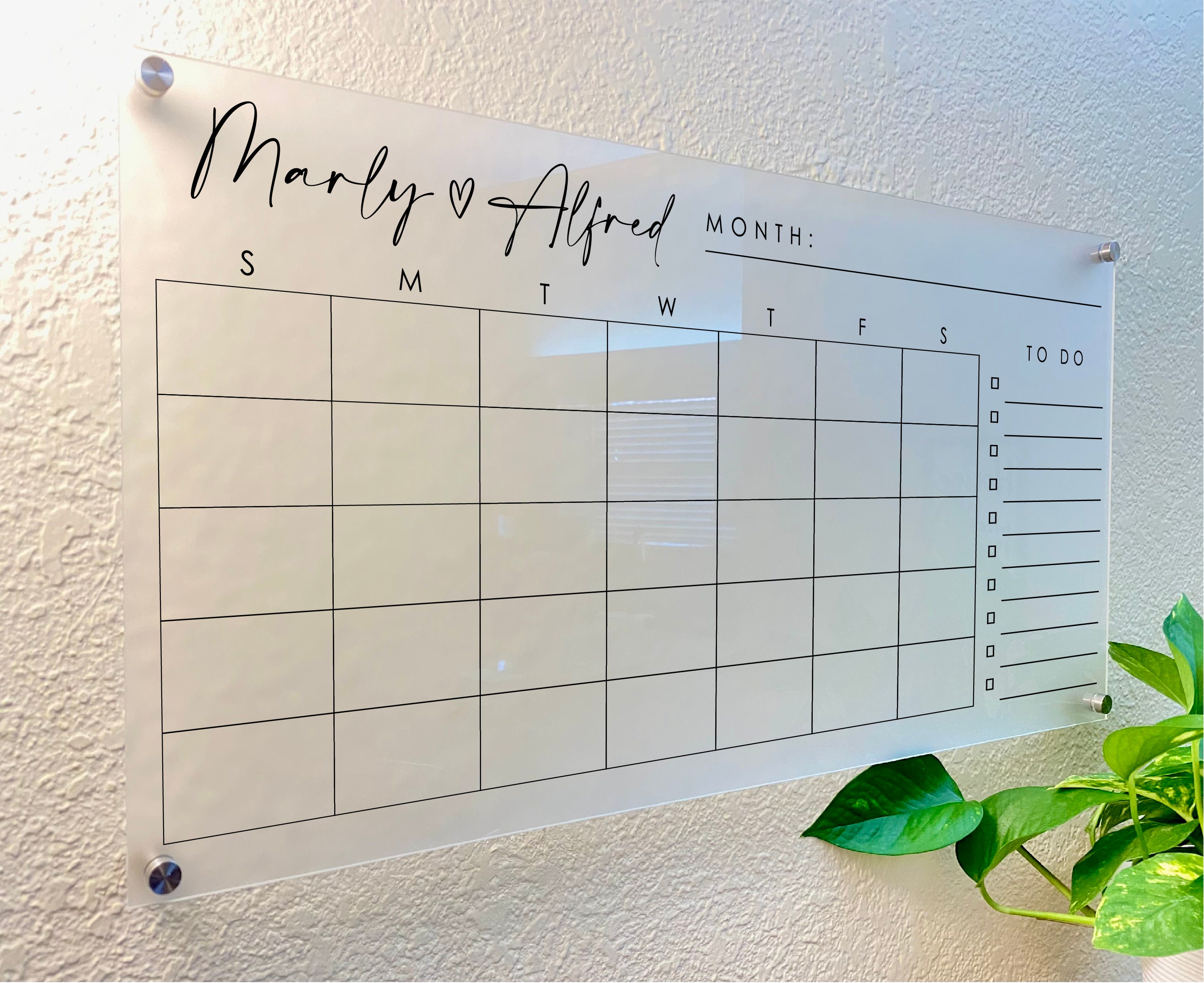 Personalized Wall Calendar Custom Acrylic Dry Erase Board - Etsy