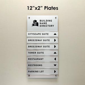 Acrylic Directory Sign – 12x24 Inches Silver Directory Sign With Holder ...