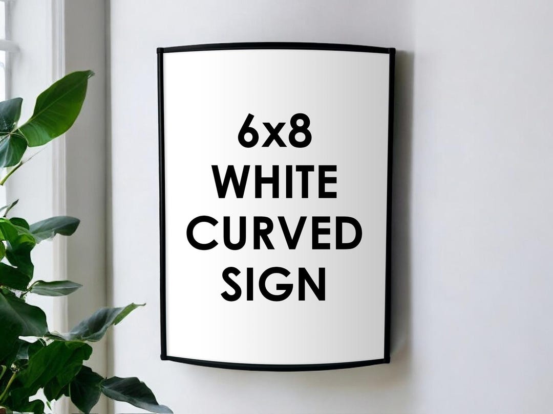 White Metallic Sign – Custom Curved Office Sign – Restroom Hallway ...