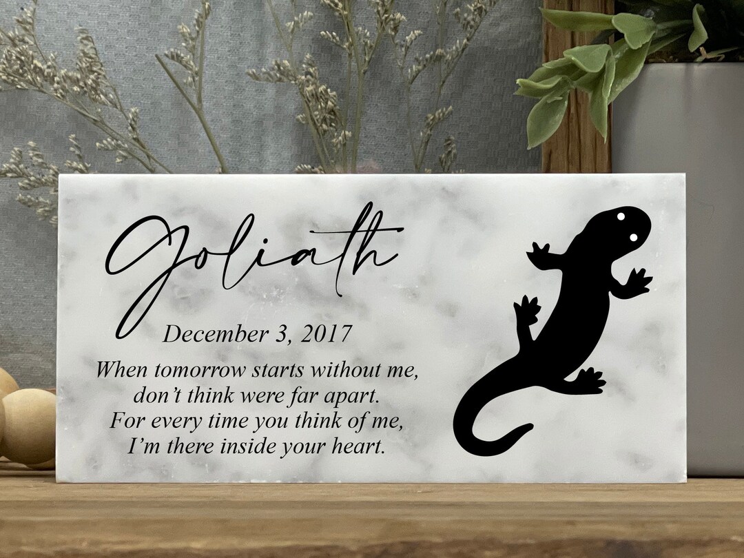 Pet Gecko Memorial Stone - Personalized Gift - Headstone - Grave Marker ...