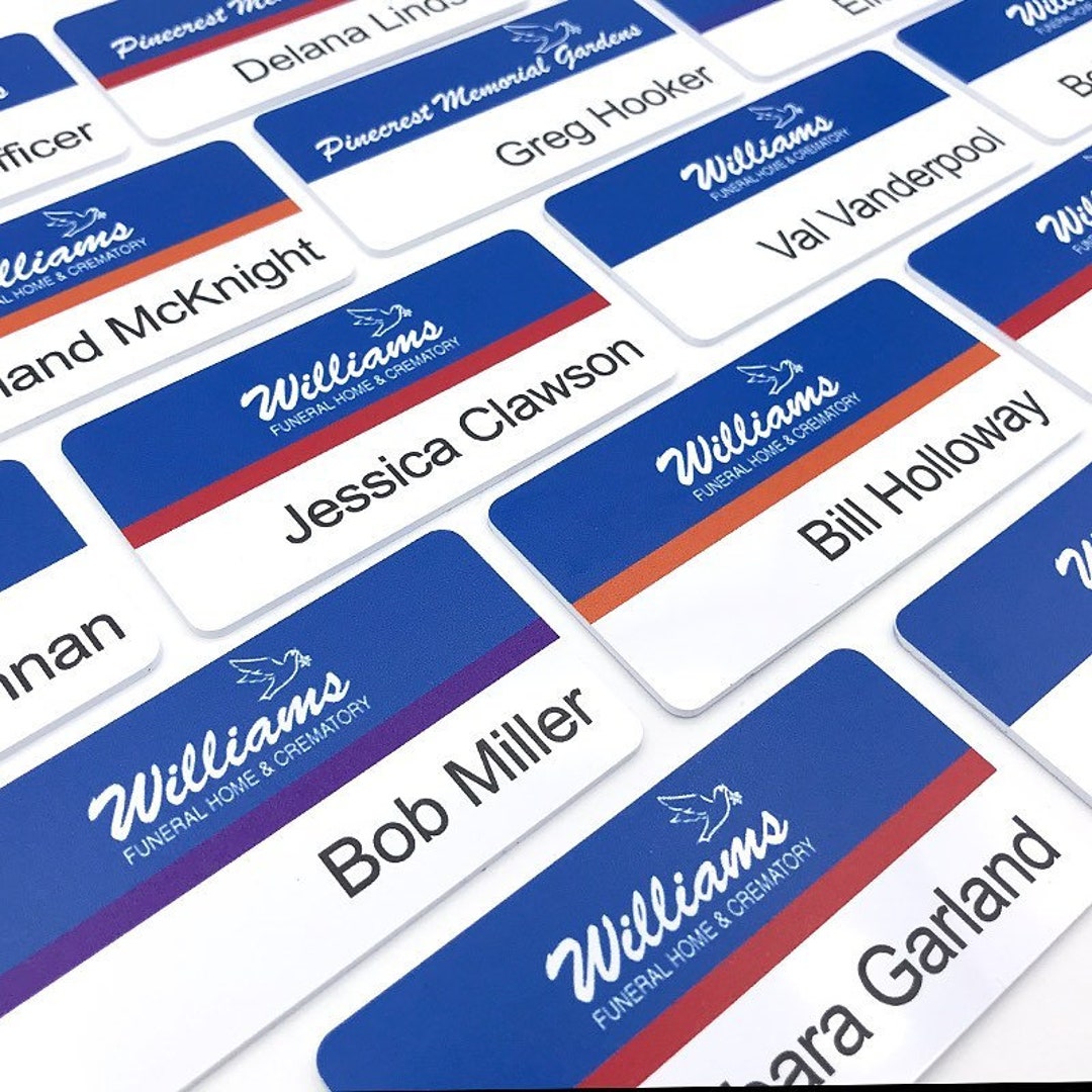 Customized NAME and Logo Design MAGNETIC Backing BADGE, Personalized ...