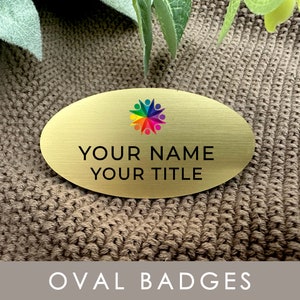 Personalized OVAL Shaped & CUSTOMIZABLE Magnetic BADGE Name Tags ...