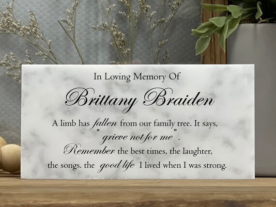 Custom Family Memorial Stone Marble Personalized Brick - Etsy