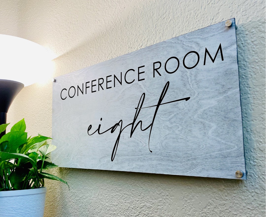 Custom Business Sign | REAL WOOD | Conference Room Sign | Meeting Room ...