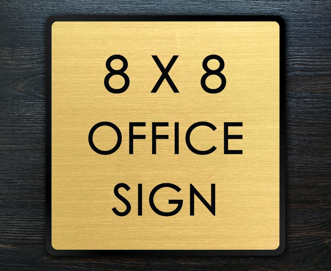 Custom Office Sign 8 X 8 Inches Gold Metallic Sign Logo Sign Sign for ...