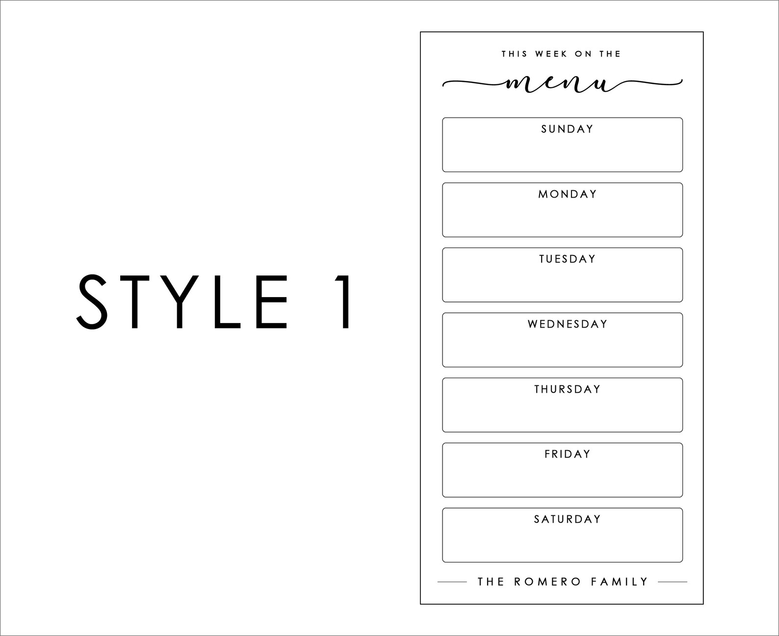 Custom Dry Erase Board | Clear Menu Board | Transparent Meal Planner ...