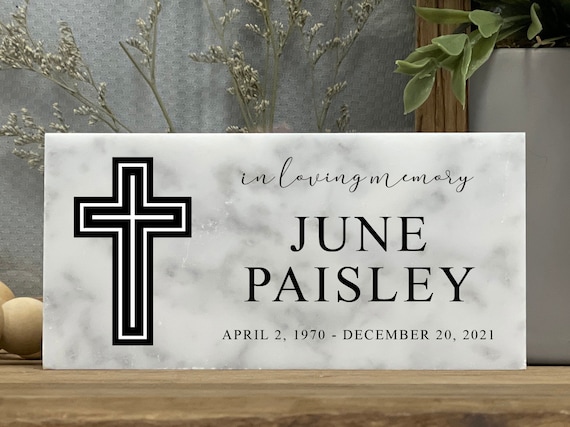 Custom Memorial Stone Marble Family Religious Christian - Etsy