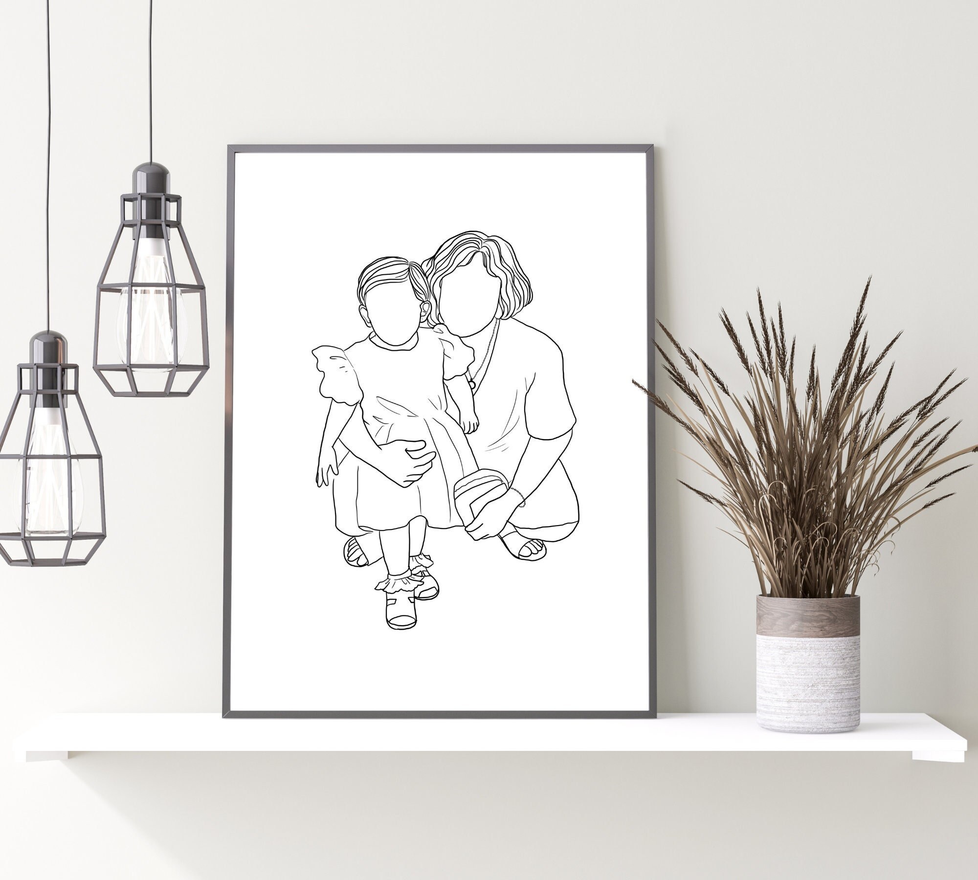 Custom Line Drawing Minimalist Illustration Minimalist - Etsy