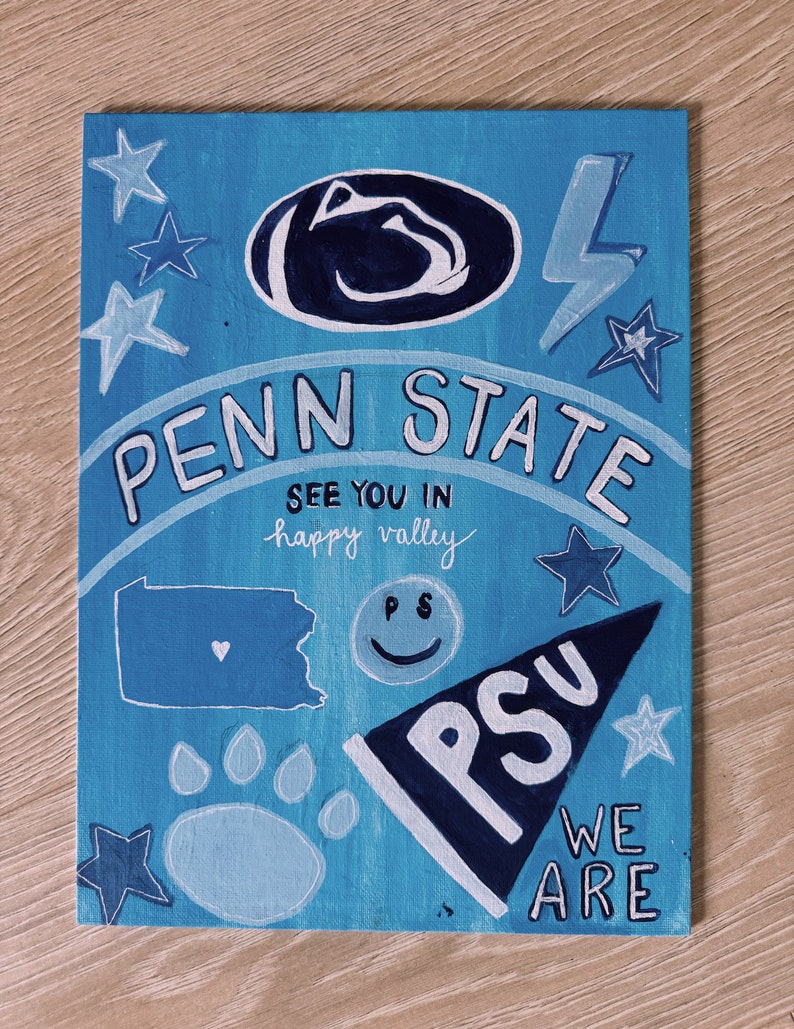 College Canvas Wall Art || Custom College Art || Dorm Decor for College ...