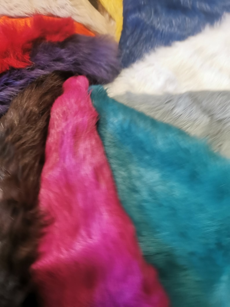Turquoise Naturally Dyed Fluffy Soft Rabbit Skins Luxurious Colorful ...