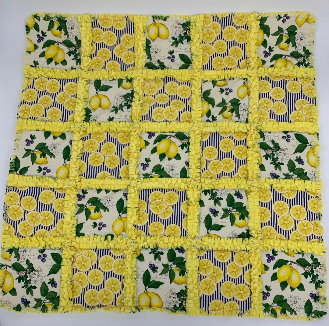 Lemon Baby Rag Quilt Lemon Baby Shower Gift Newborn Gift - Etsy