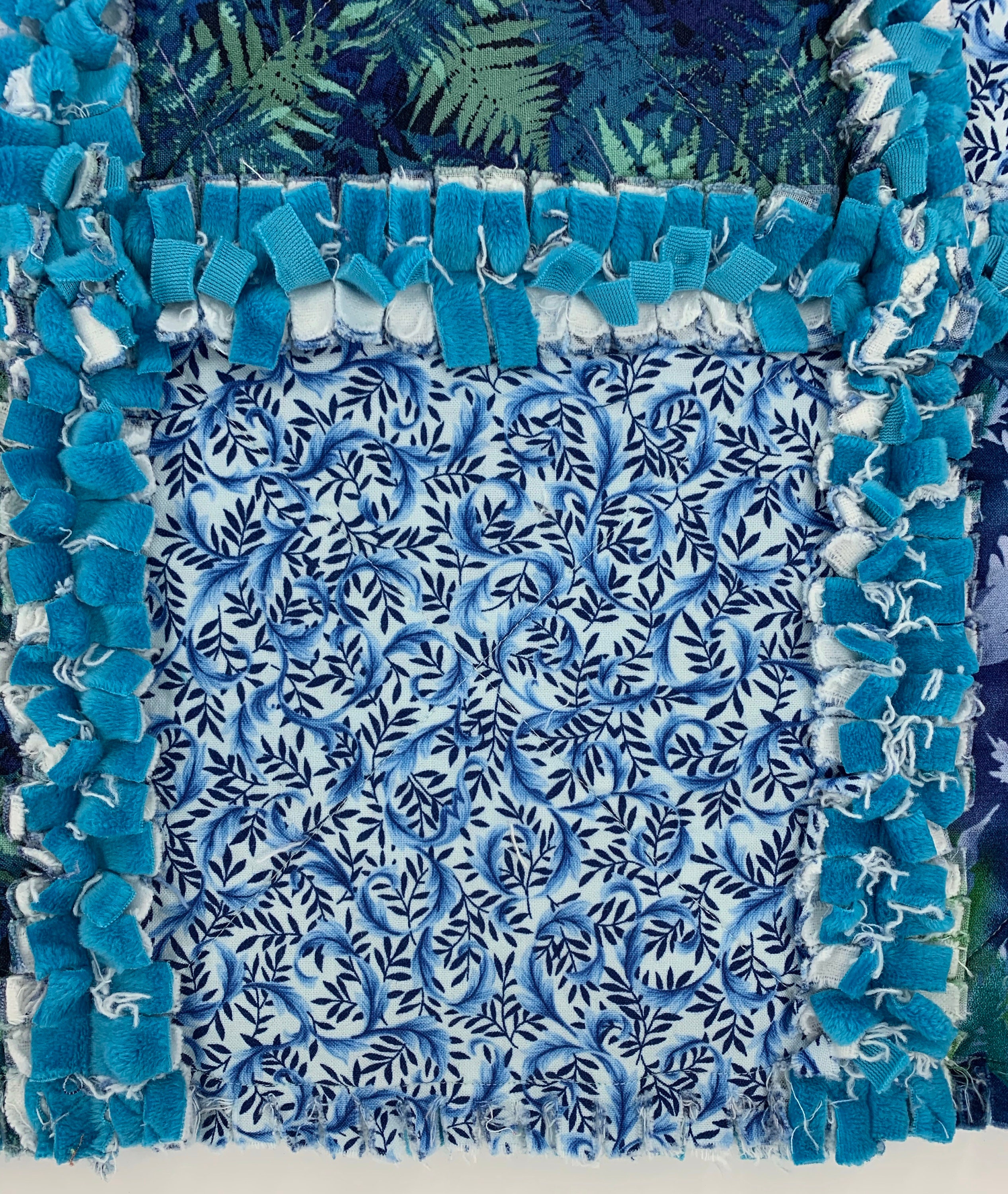 Blue and Green Botanical Theme Baby Rag Quilt Shower Gift Quilts Home ...