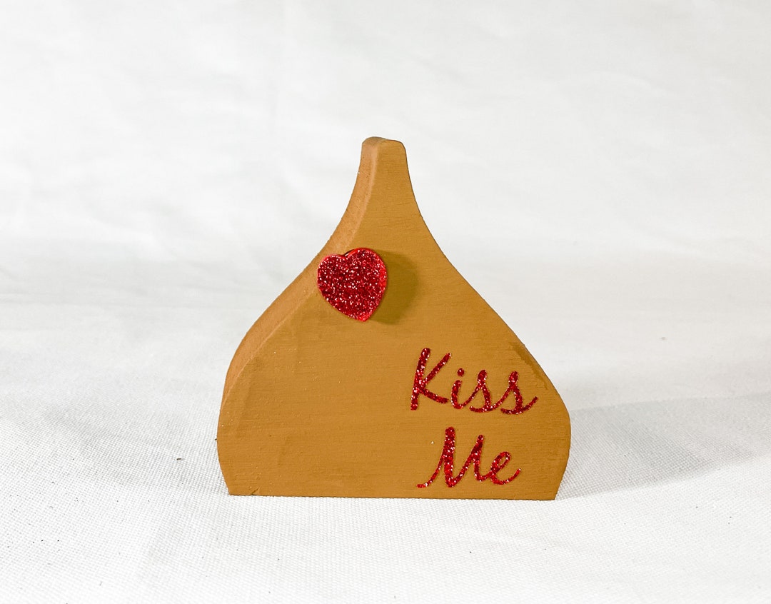 Chocolate Kiss Cutout, Wooden Chocolate Kiss Cutout, Valentines Decor ...