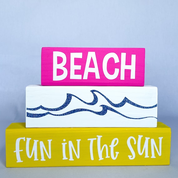 Summer Beach Stackable Block Set Stacking Blocks Swimming - Etsy