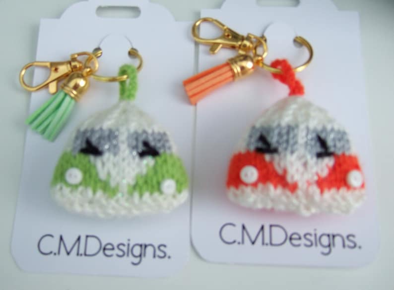 Digital Knitting Pattern of a Camper Van Key Ring.knitted in the Flat ...