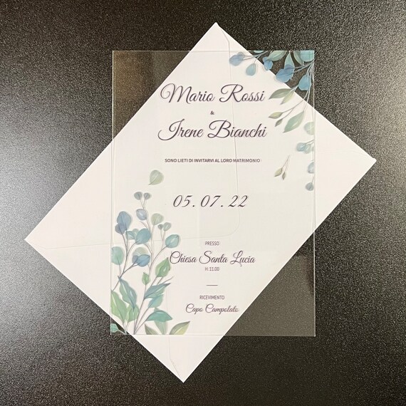 Invitación de boda personalizada en plexiglás transparente con - Etsy ...