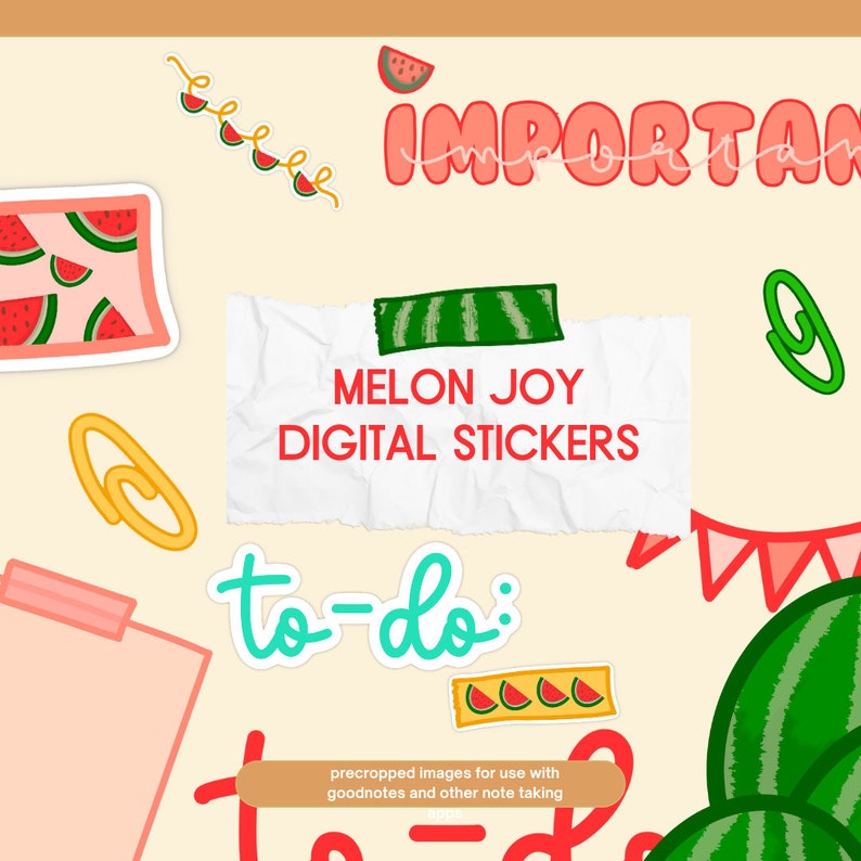 Melon Joy Digital Stickers Mini Pack - Etsy