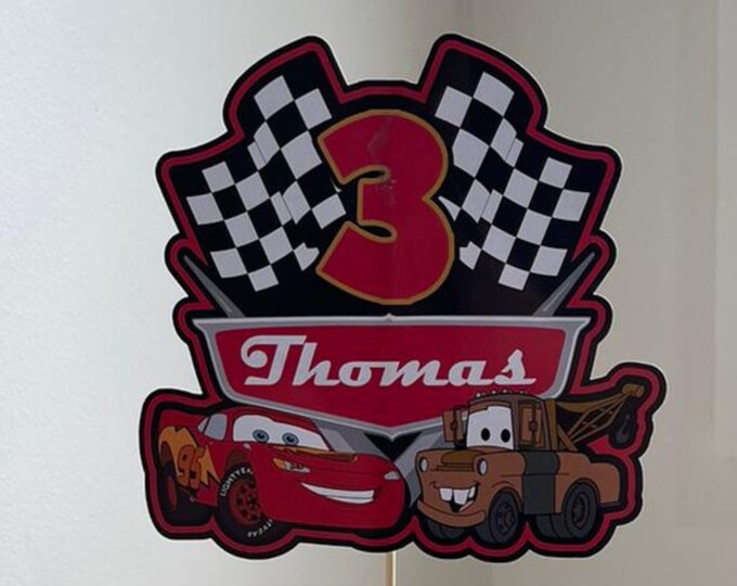 Cars Inspired Cake Topper Cake Topper Personalised Cake Topper Birthday ...