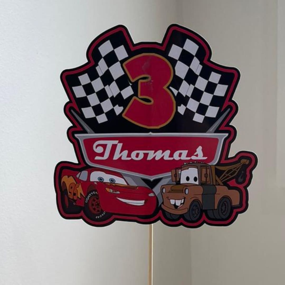 Cars Inspired Cake Topper Cake Topper Personalised Cake Topper Birthday ...
