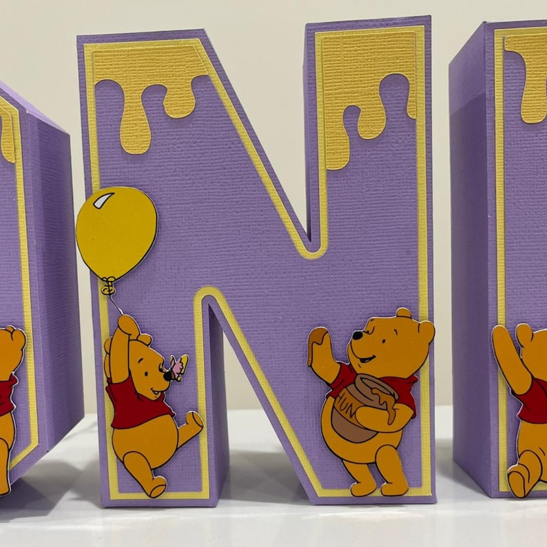 Winnie the Pooh Inspired 3D Letters Pooh Bear Custom 3D Letters ...