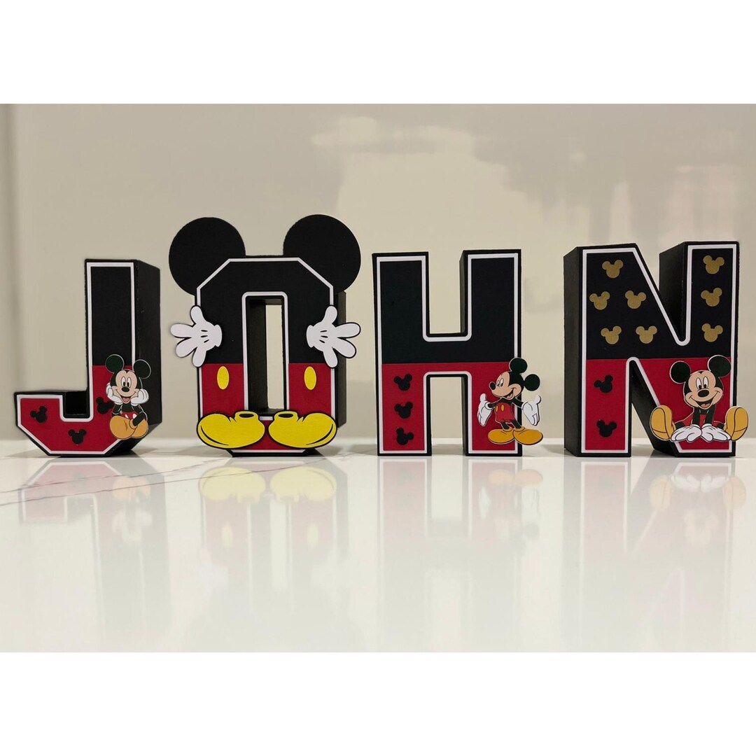 Mickey Mouse Inspired 3D Letters Mickey Mouse Custom 3D - Etsy
