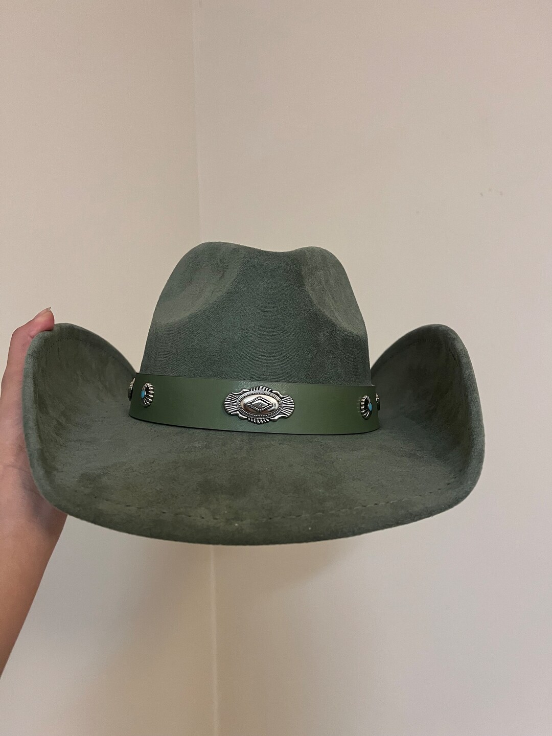 Olive Green Cowboy Hat - Etsy