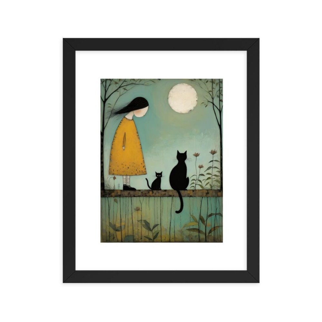 Modern Abstract Cat With Here Master Sam Toft Themed AI Home Decor Wall ...