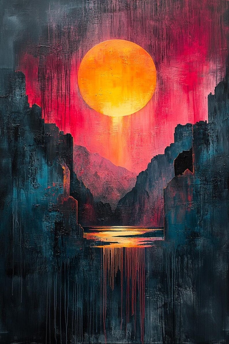 Abstract Sun Oil Painting Texture Art Print Download Ideal for Canvas ...