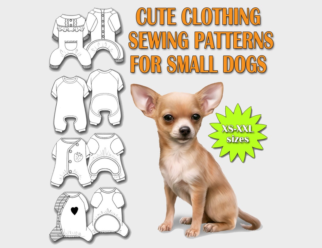 Set of 4 Pajamas Patterns for Your Pet S M L XL XXL - Etsy