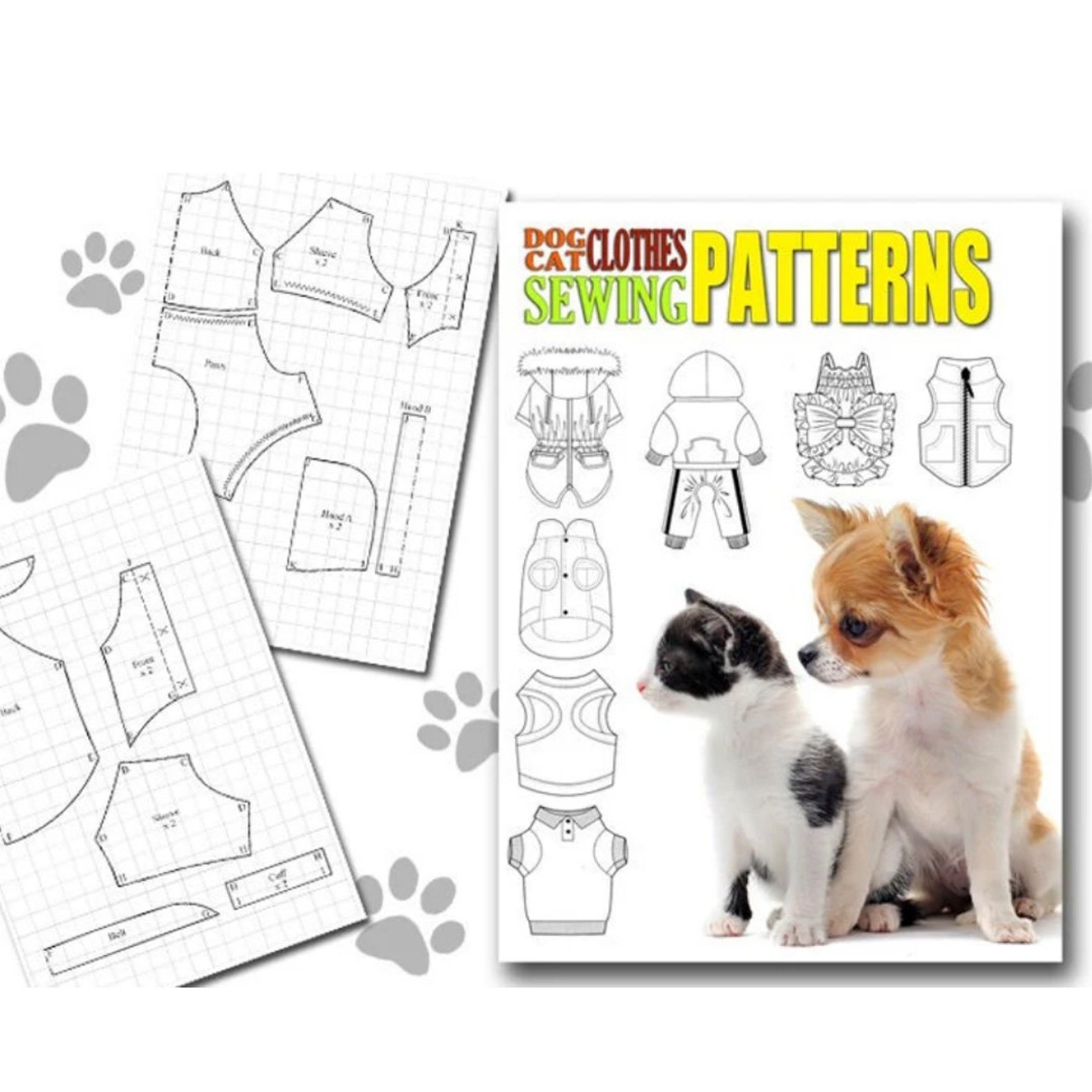 55 Dog and Cat Clothes Sewing Patterns: DIY Pet Apparel (digital ...