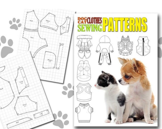 55 Dog and Cat Clothes Sewing Patterns: DIY Pet Apparel (digital ...